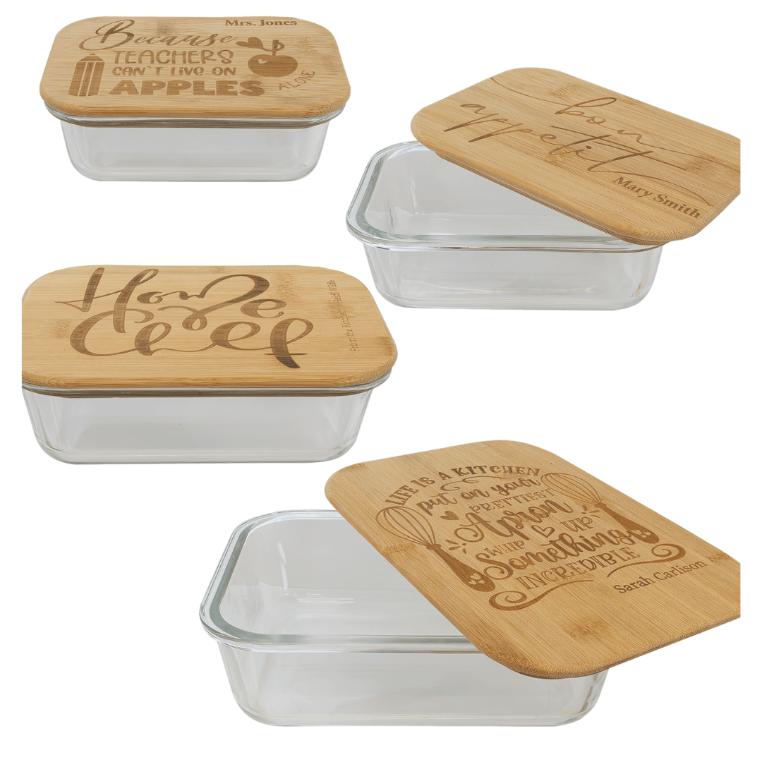 Rectangle Glass Container with Bamboo Lid – AwardmasterLafayette